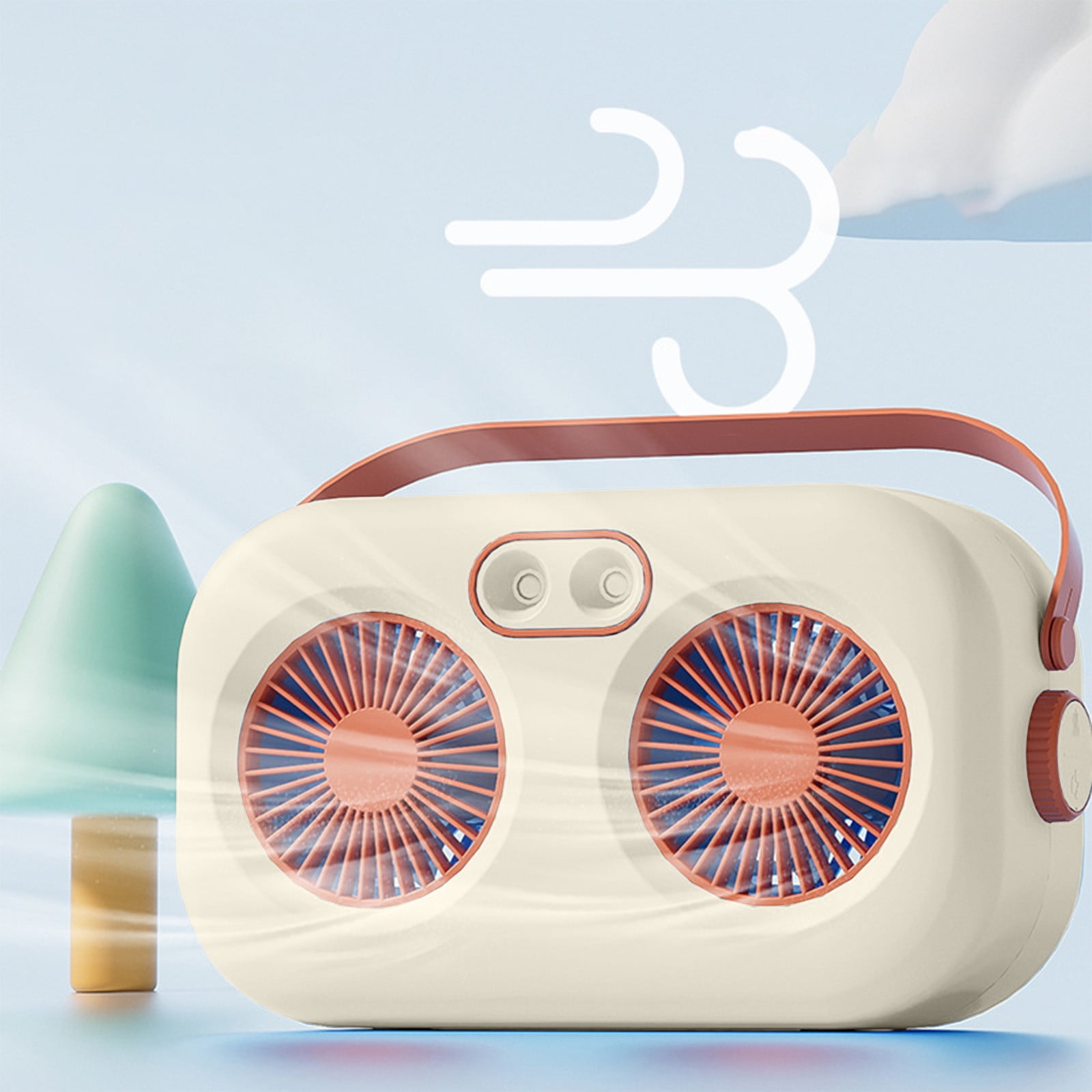 InsCrazy Fan Double Leaf Spray Fan Usb Desktop Wind Conditioning Fan ...