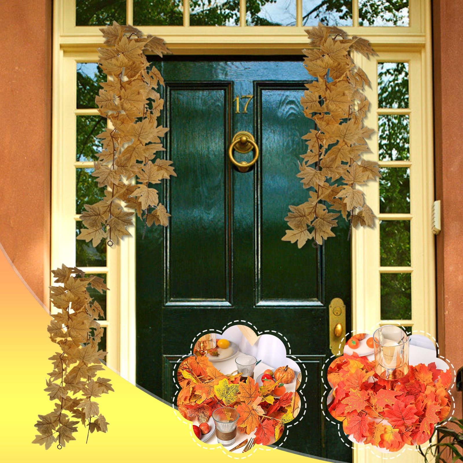 InsCrazy Garland, 5.74 FT Simulation Maple Vines Vines Wall Hanging ...