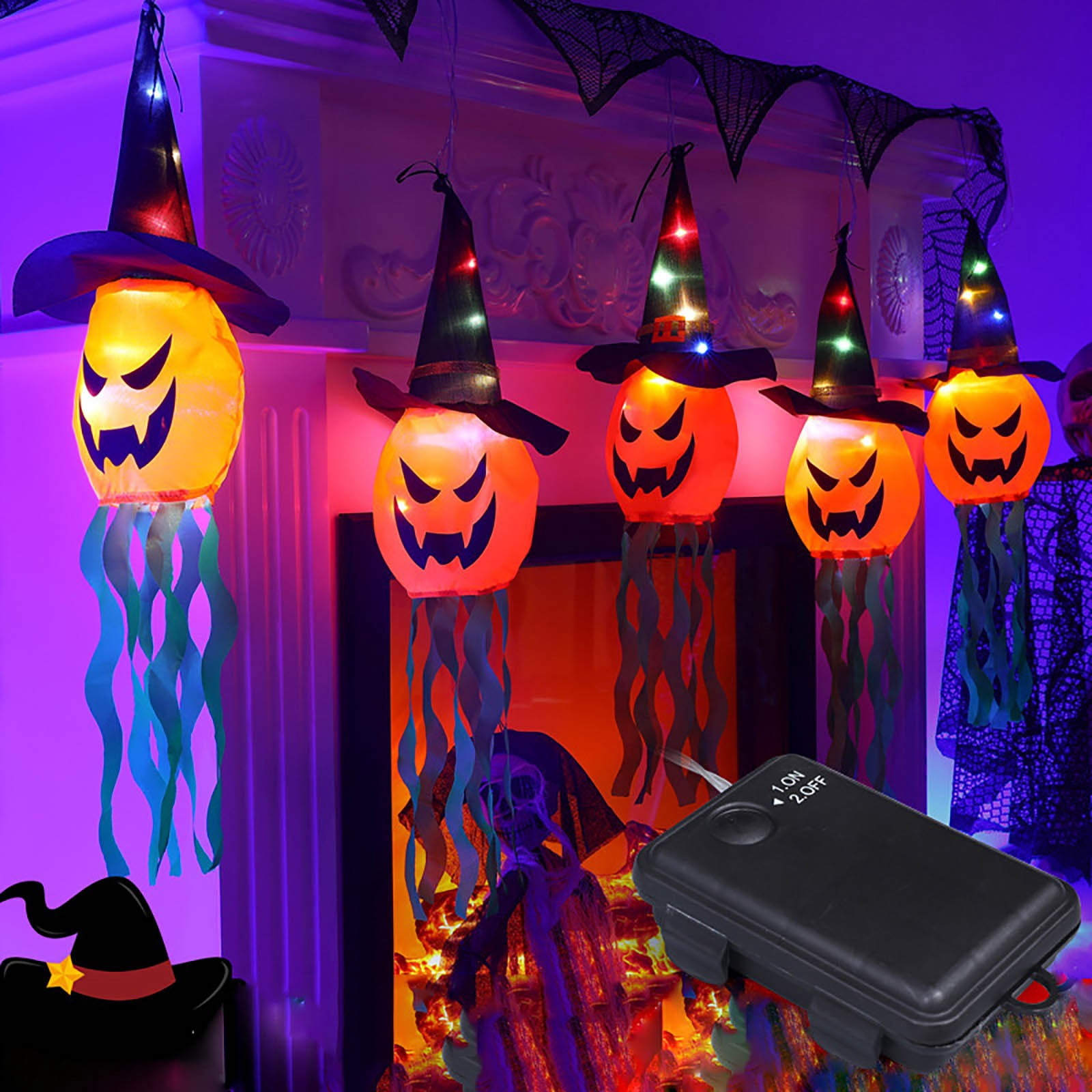 InsCrazy Halloween Decorations Outdoor Decor Hanging Lighted Glowing ...