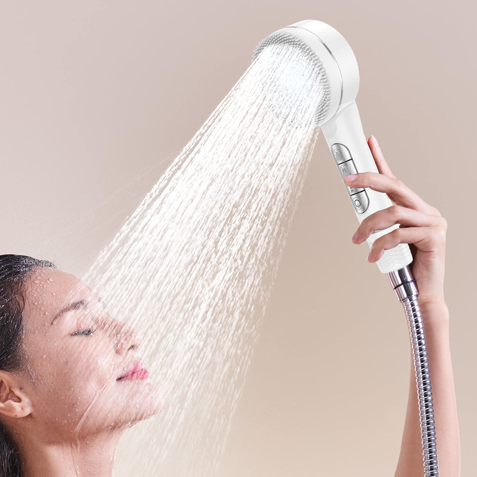 InsCrazy High Pressure Shower Head with Handheld, High Pressure 4-Speed Handheld Shower ...