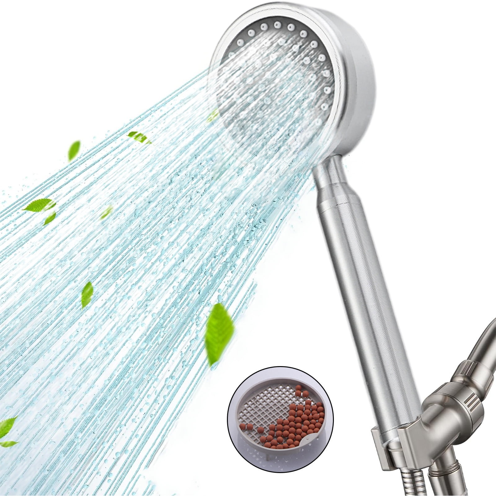 InsCrazy High Pressure Shower Head with Handheld, Space Aluminum Super ...