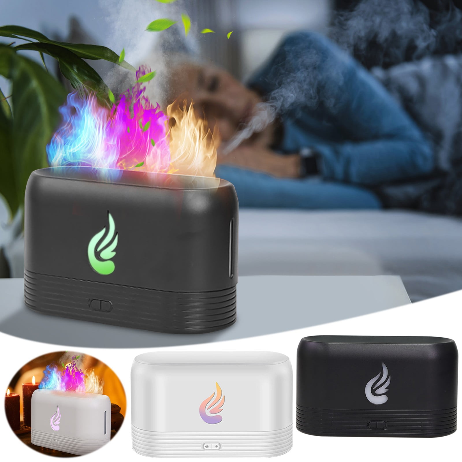 InsCrazy Humidifiers for Bedroom, New Flame Aromatherapy Machine ...