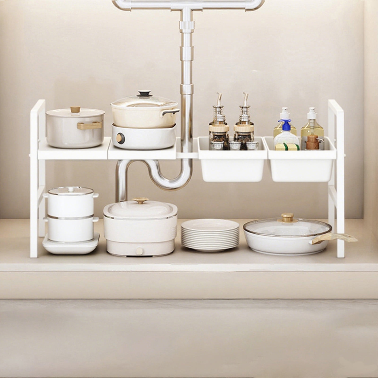 InsCrazy Kitchen Storage Organization Scalable Kitchen Storage Rack ...