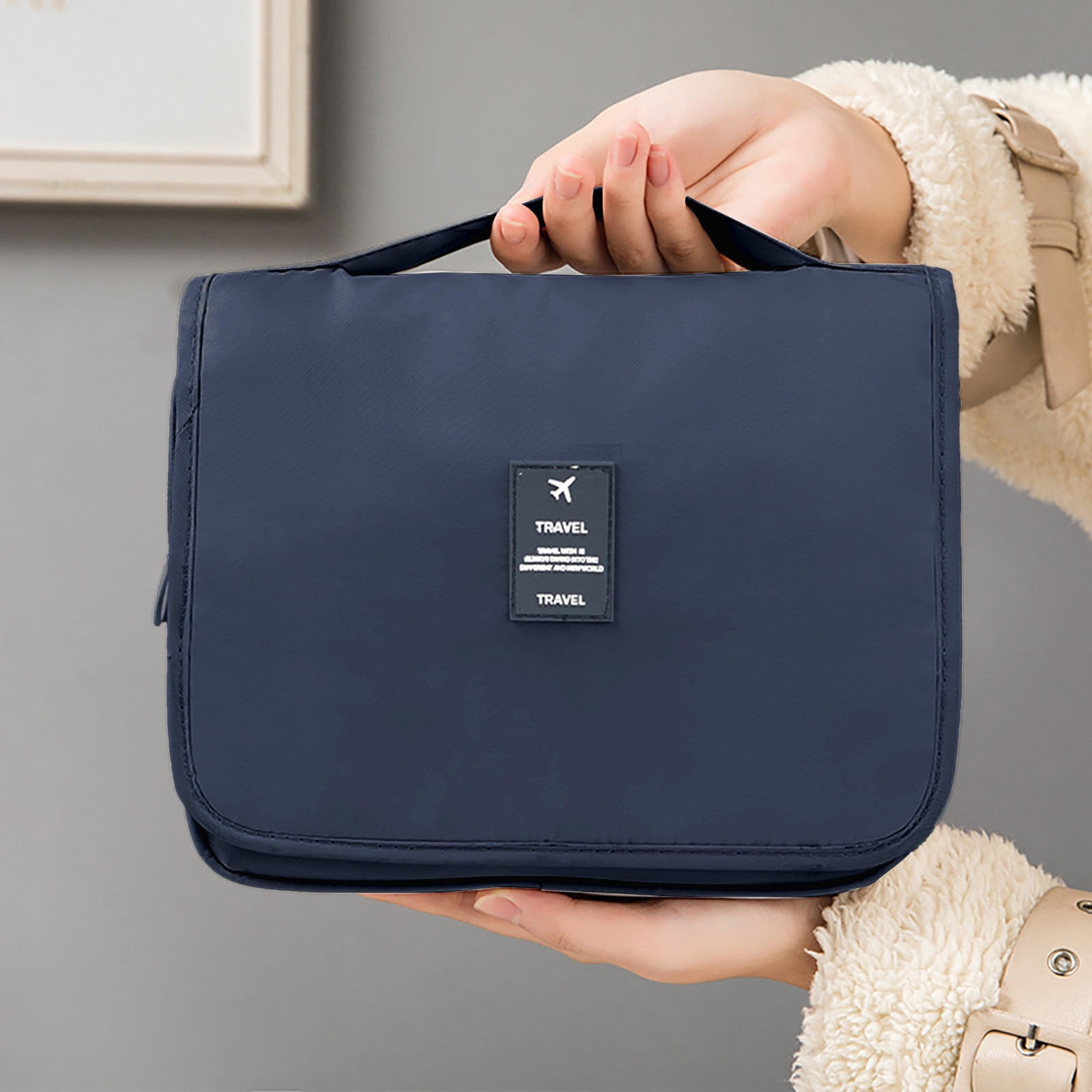 InsCrazy Makeup Bag Comestic Bag Hanging hook multifunctional folding ...