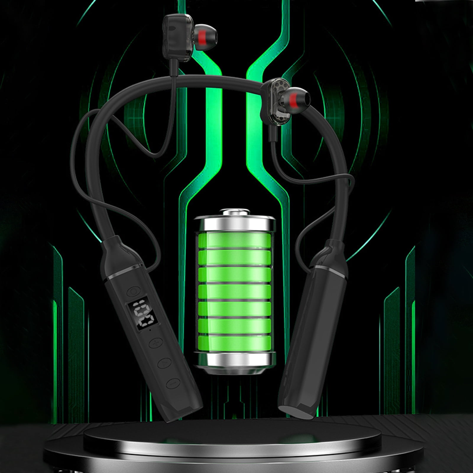 InsCrazy Neckband Bluetooth Headphones Digital Display Neck-Hanging ...