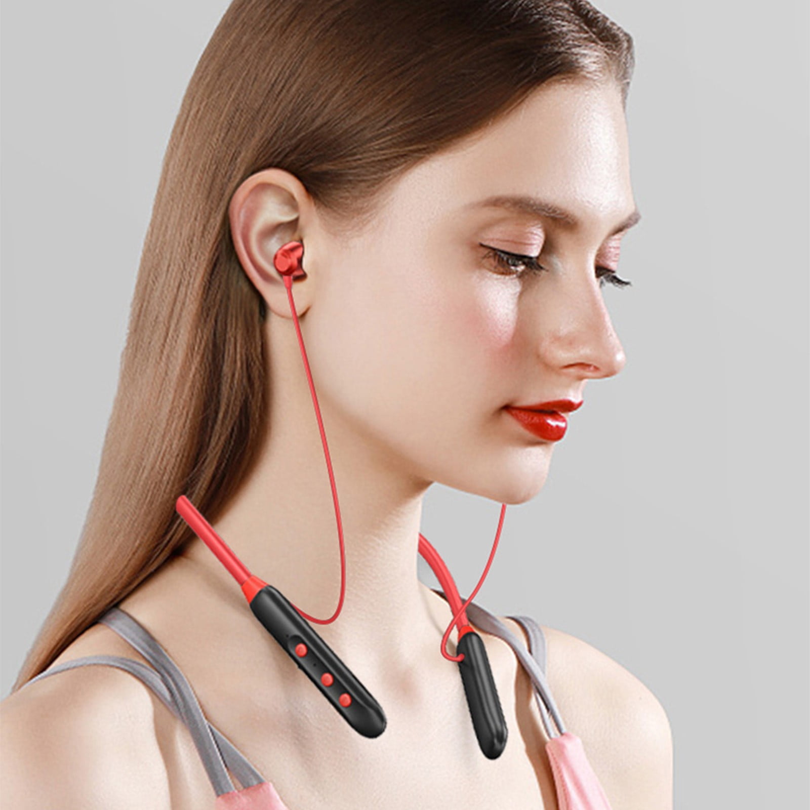 InsCrazy Neckband Bluetooth Headphones Intelligent Noise Reduction Surround Stereo Sound High ...