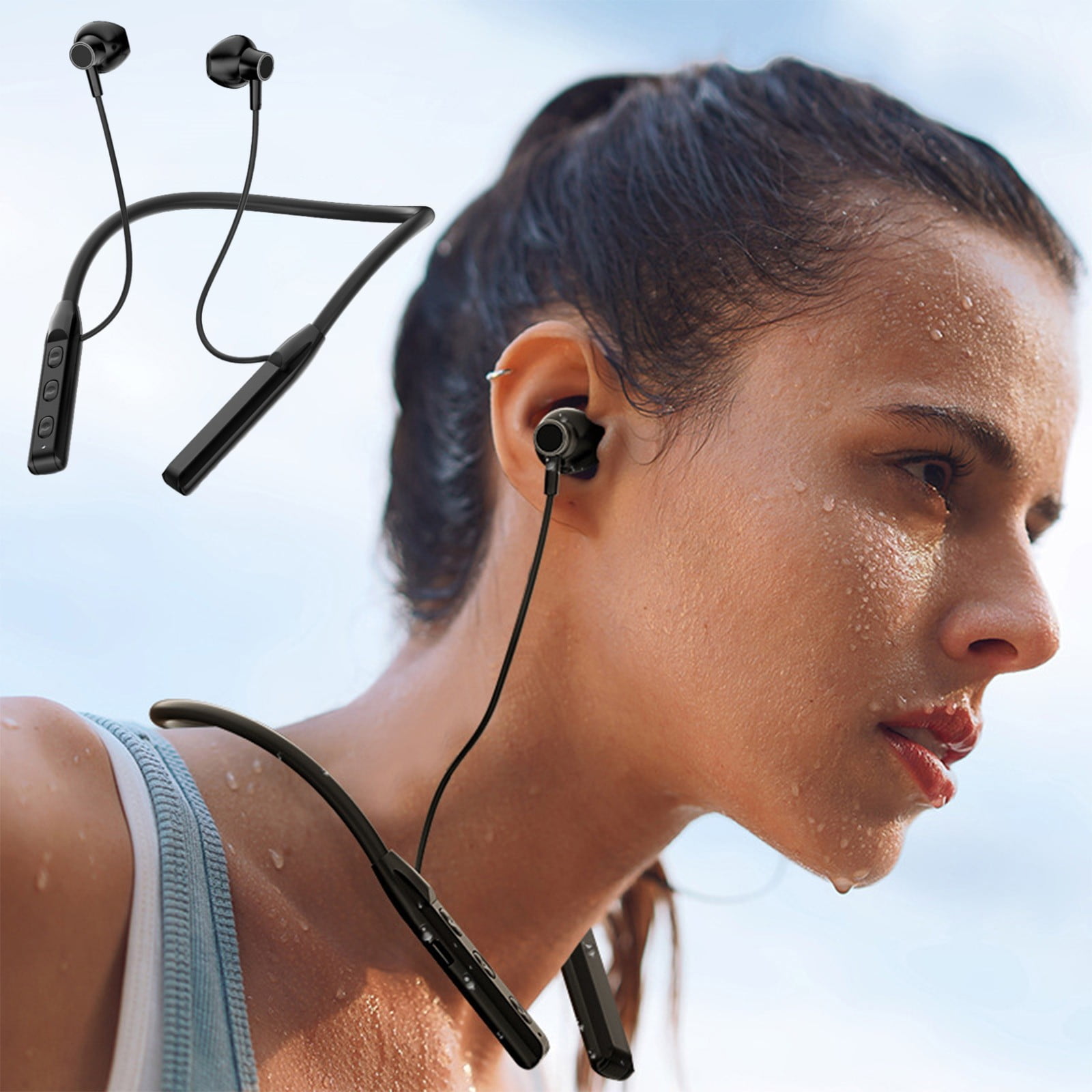InsCrazy Neckband Bluetooth Headphones Running Sports Neck Bluetooth ...
