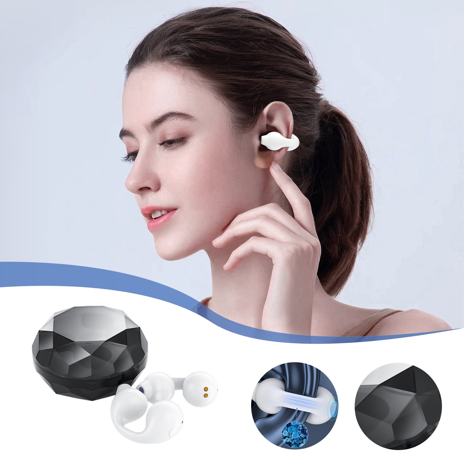 InsCrazy Open Ear Bones Conduction Headphones Wireless Bluetooth ...