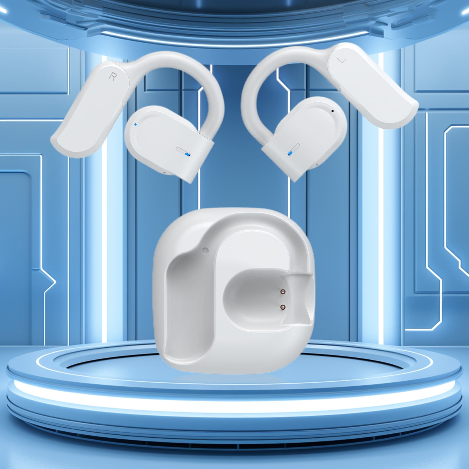 InsCrazy Open-Ear Earbuds Wireless Bluetooth Headphones with Charging ...