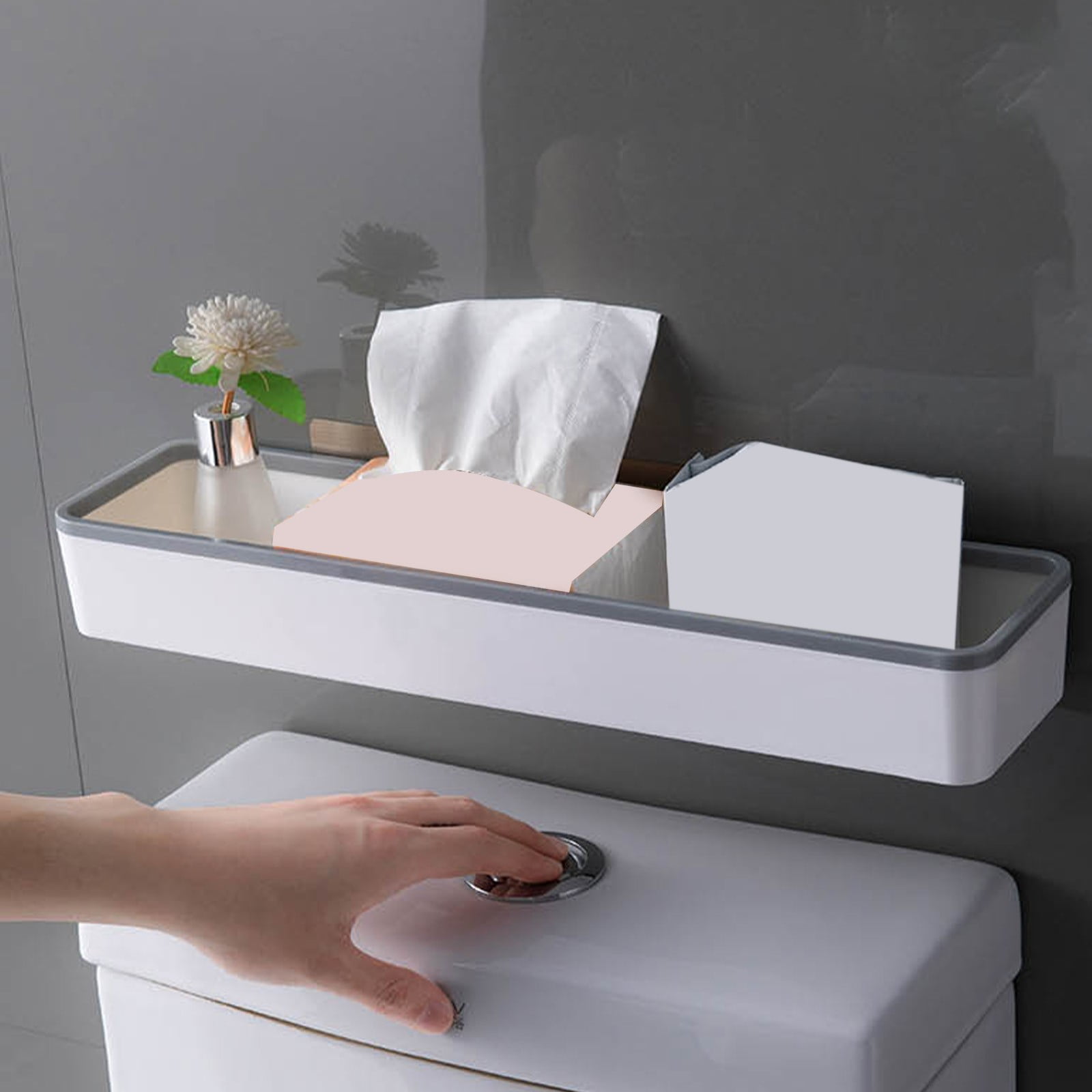 InsCrazy Organizer Racks, Bathroom Toilet Shelf Upper Wall Mounted Non ...