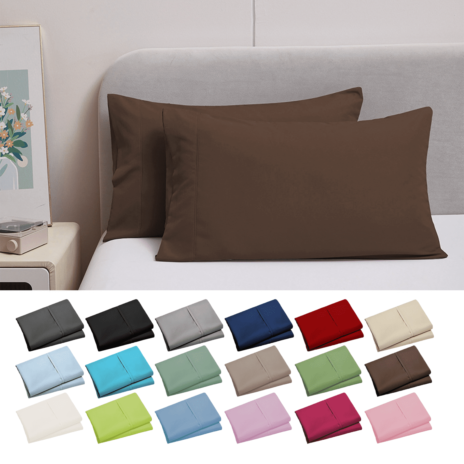 InsCrazy Pillow Cover, King Size, Pillow Cases - 2 Pack - Envelope ...
