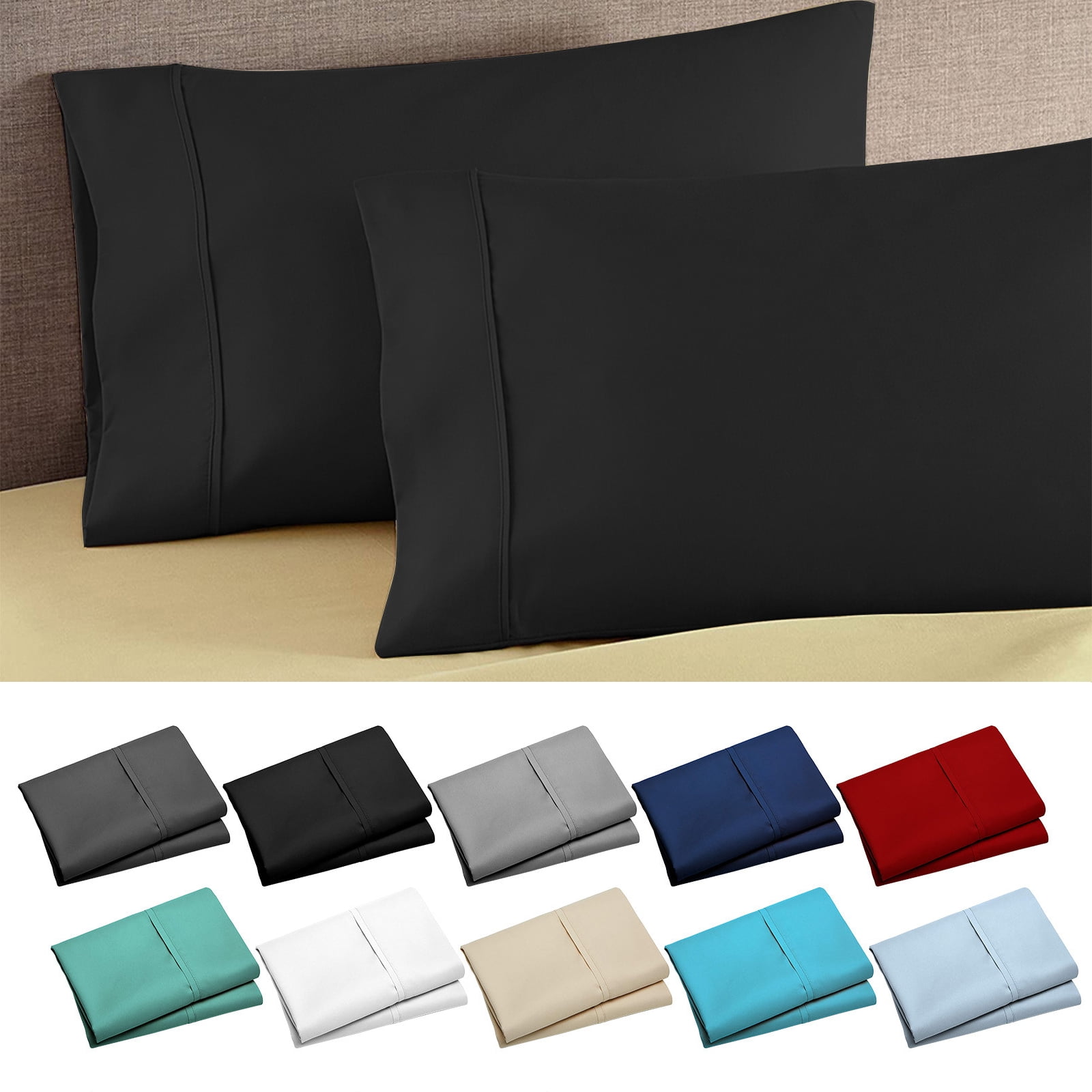 InsCrazy Pillow Cover, King Size, Pillow Cases - 2 Pack - Envelope ...