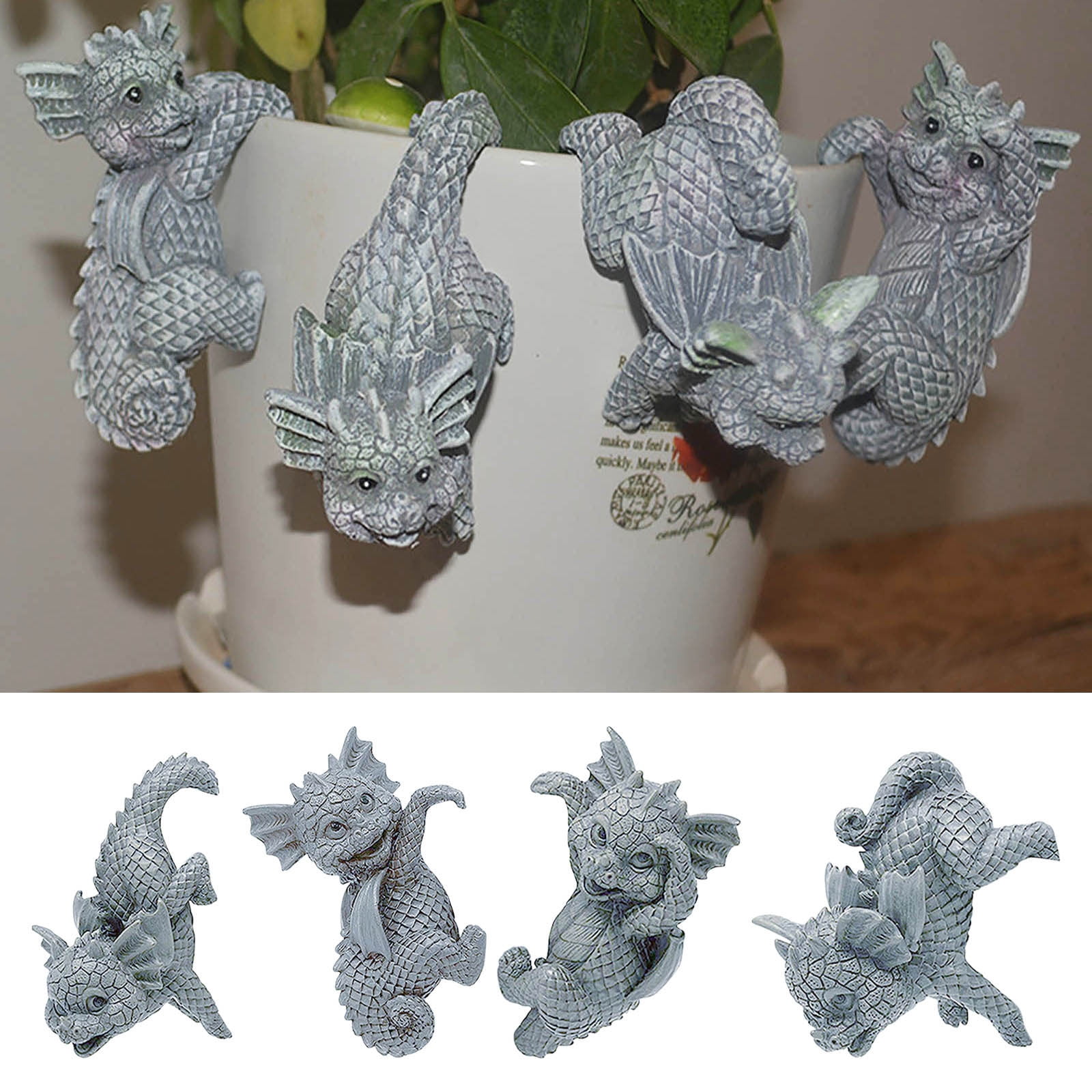 InsCrazy Planters Planter Pot Hanger Resin Hanging Dragon Statue ...