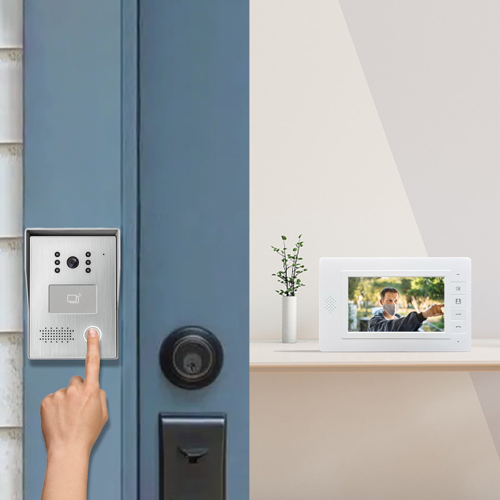 InsCrazy Security Camera for Home, 7-inch HD Video Intercom Doorbell ...