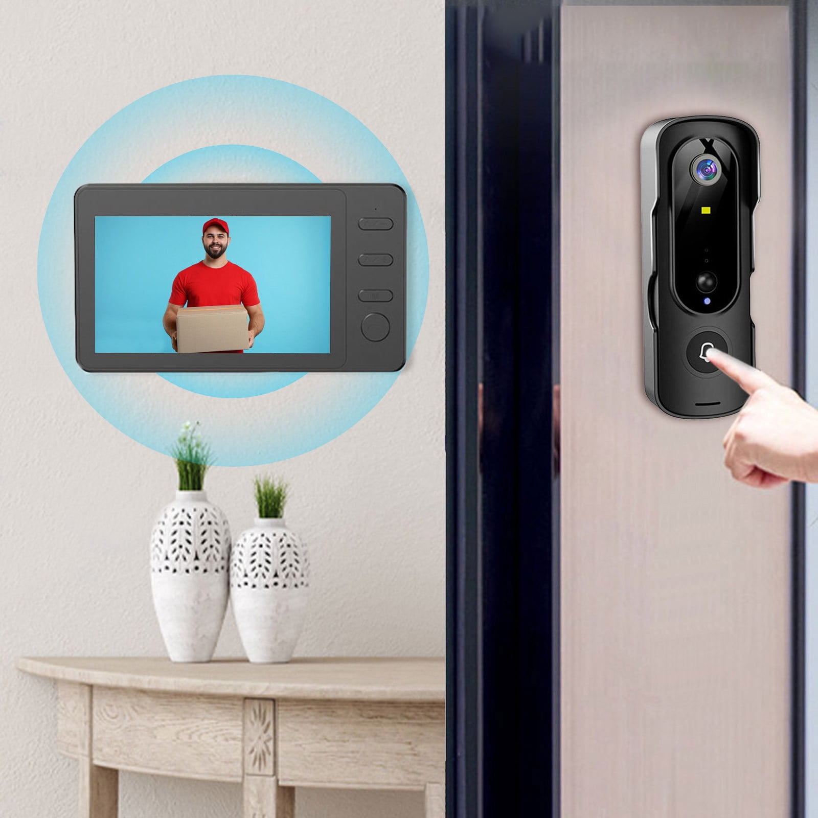 InsCrazy Security Camera for Home, Intelligent Visual Doorbell Wireless ...