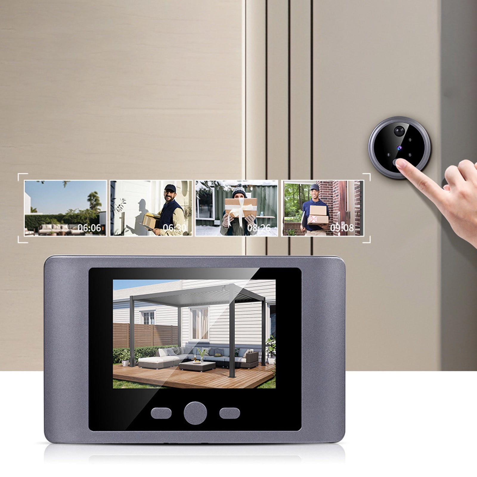 InsCrazy Security Camera for Home, Smart Visual Door Eye 2.8 Inch HD ...