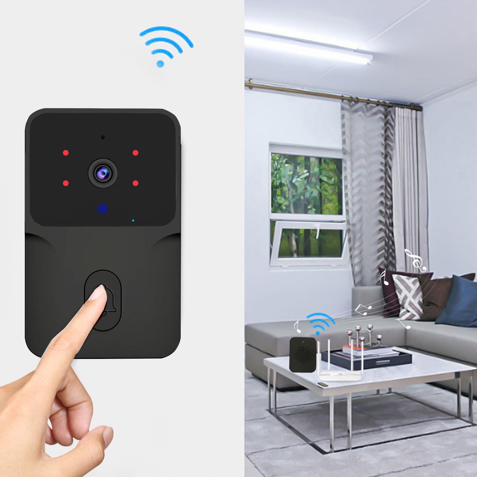 InsCrazy Security Camera for Home, Smart Wireless Remote Video Doorbell ...