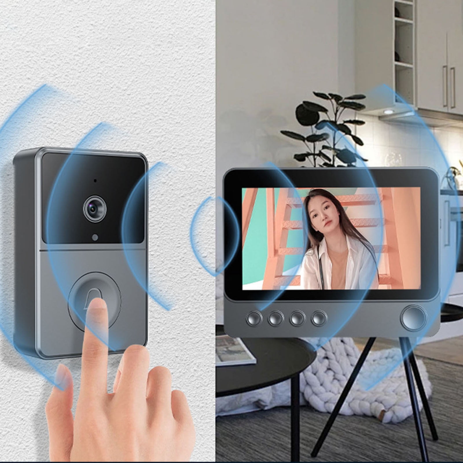 InsCrazy Security Doorbell Camera for Home, Intelligent Visual Doorbell ...