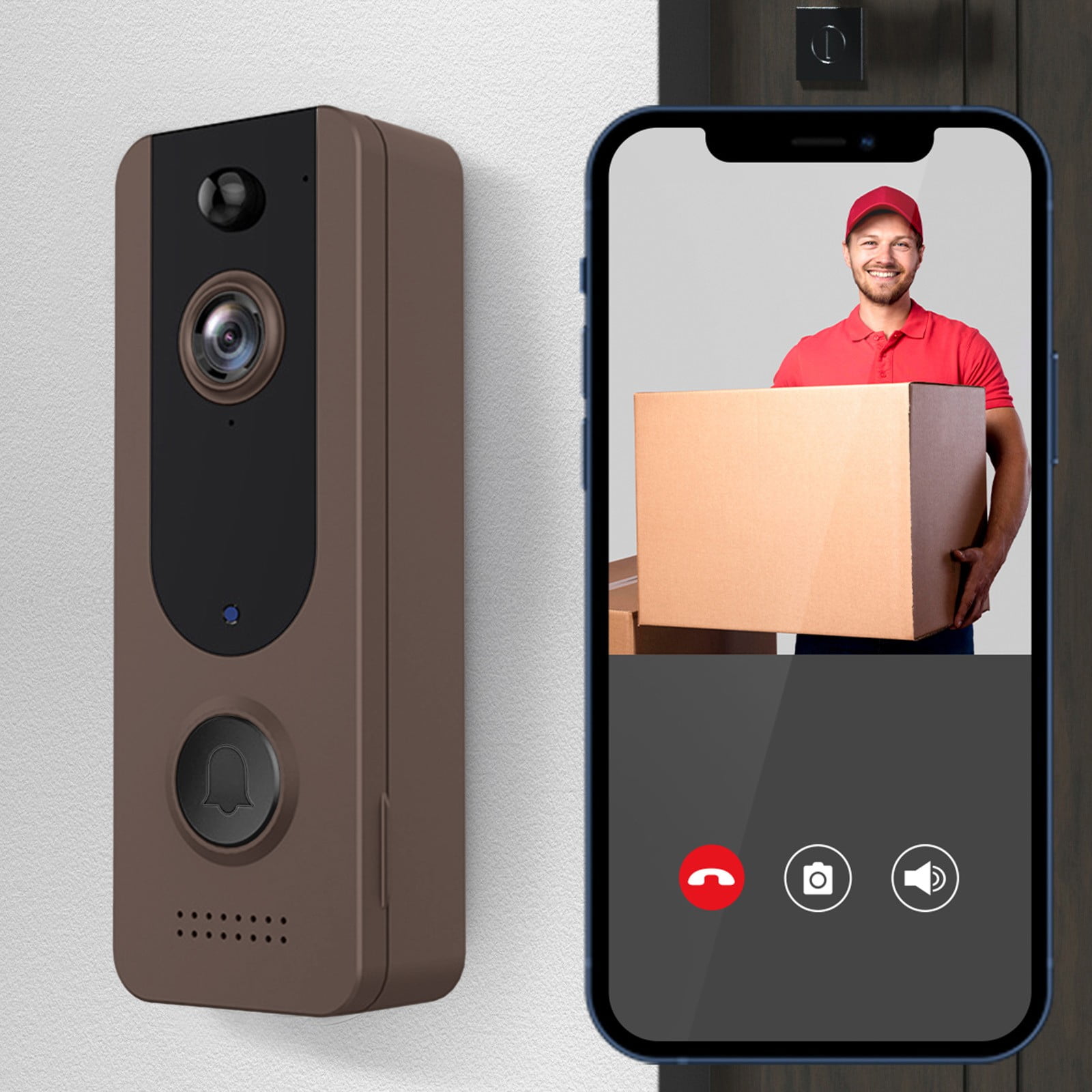 InsCrazy Security Doorbell Camera for Home, Smart Doorbell, Wireless ...