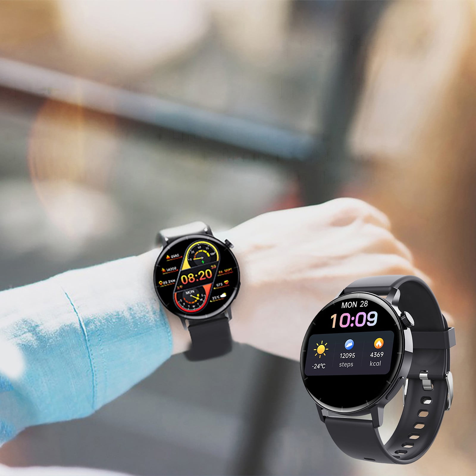 InsCrazy Smart Watch 1.35-inch High-definition Large Screen Bluetooth ...