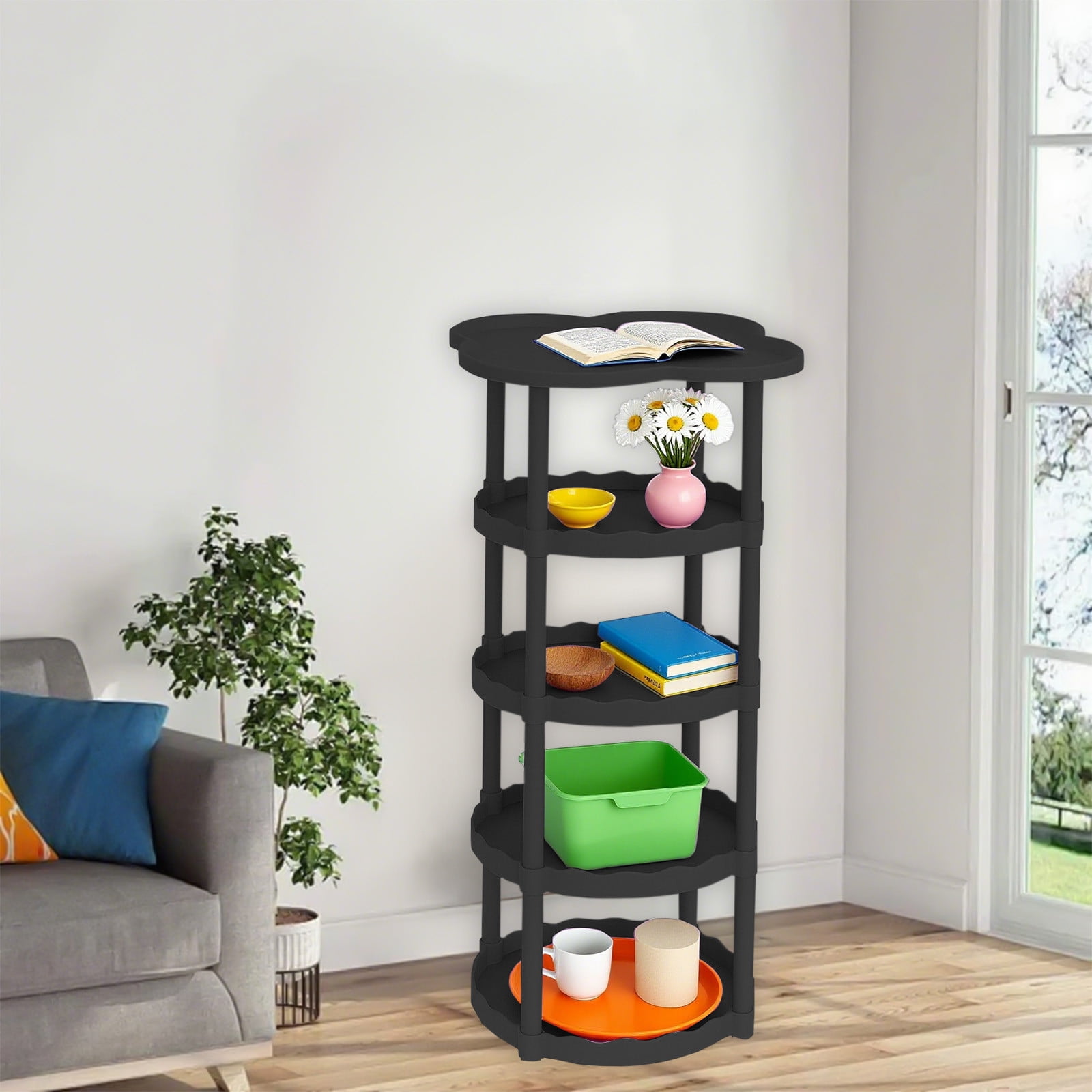 InsCrazy Stackable Storage Rack Cream Style Sofa Side Table Small ...