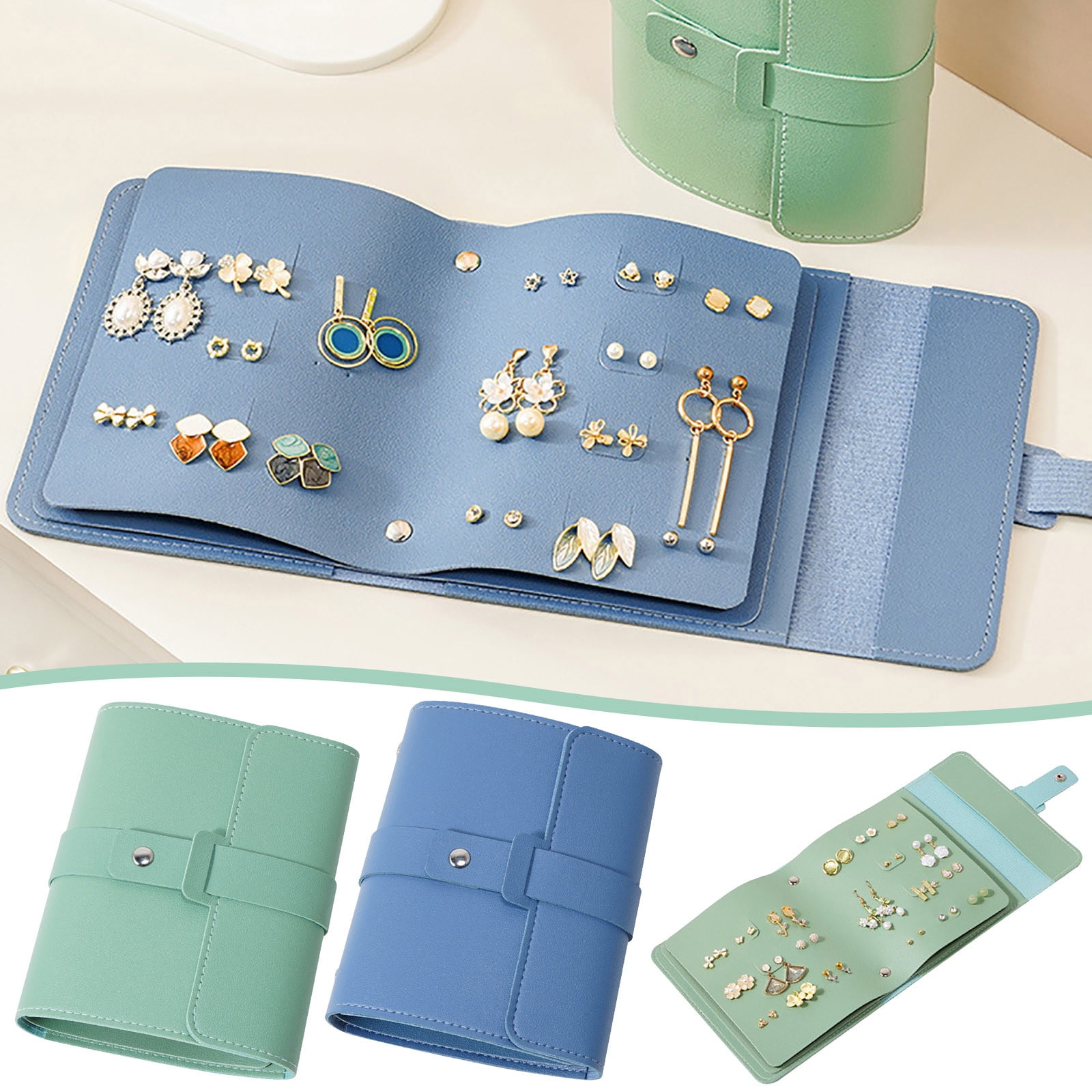 InsCrazy Storage Bins Jewelry Earring Storage Book Book Portable ...