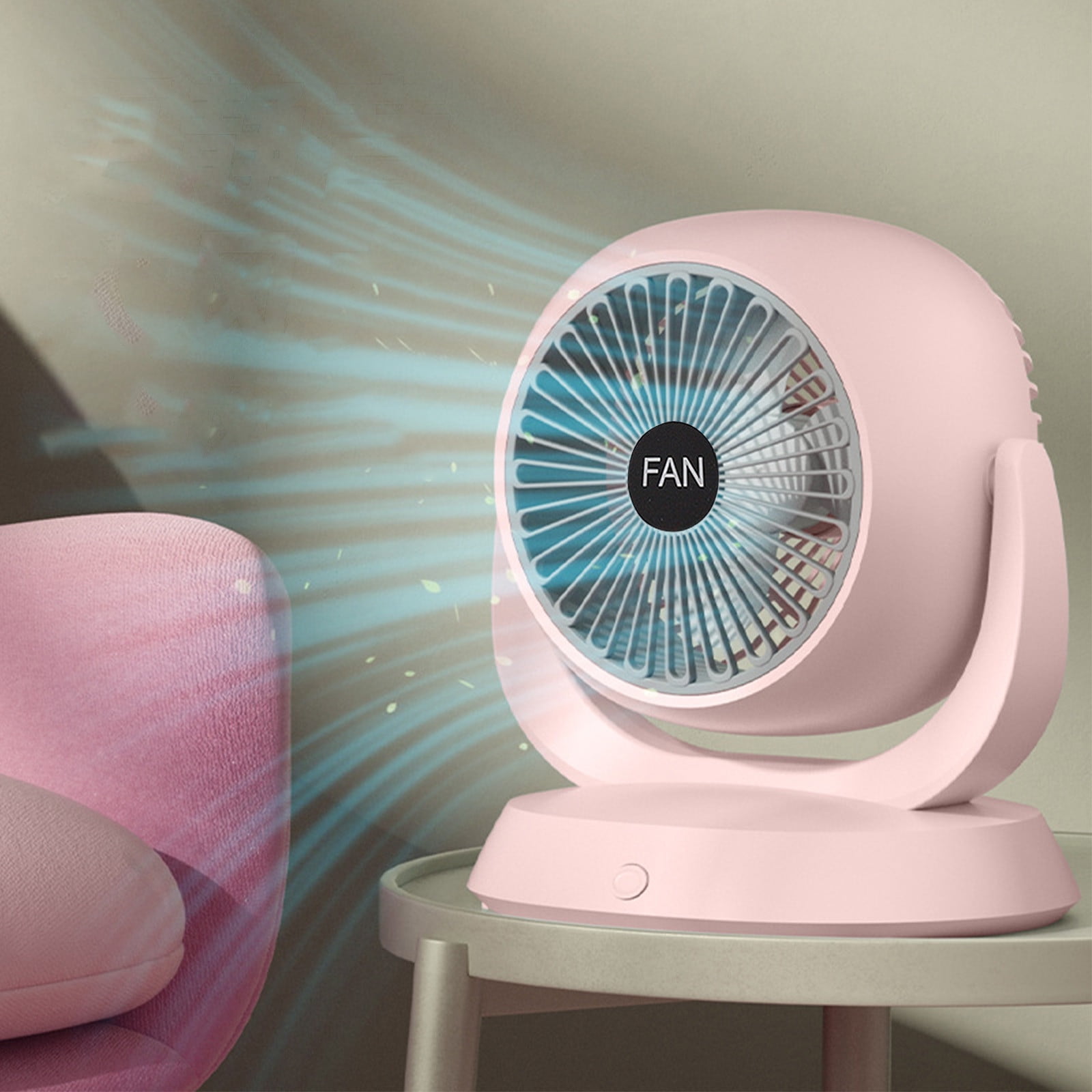 InsCrazy Table Fan Rechargeable Battery Operated Desk Fan with LED ...