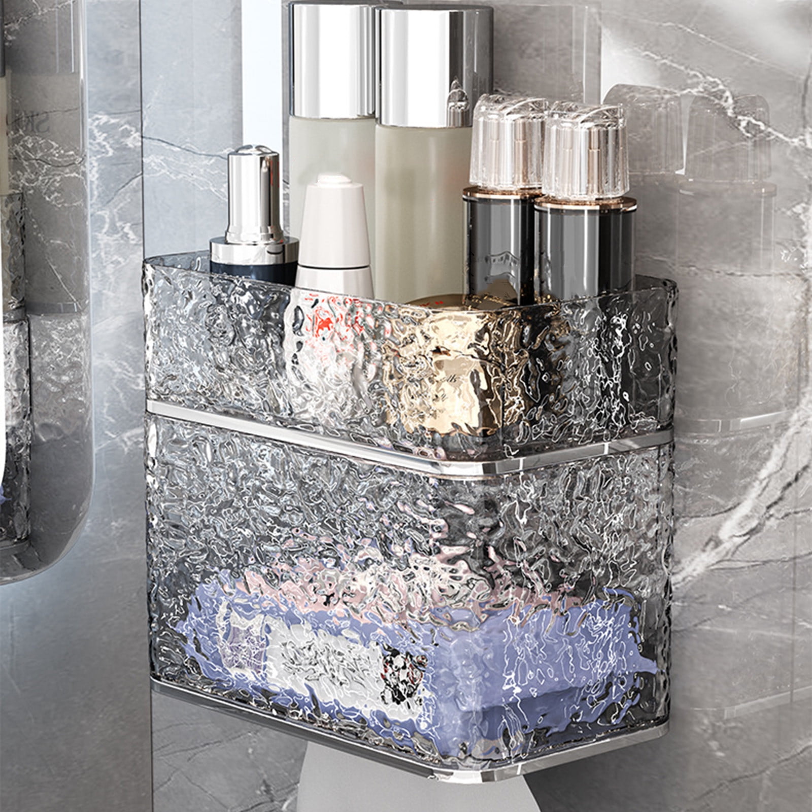 InsCrazy Tissue Box Organizer Sinking Type Wooden Cover Paper Towel Box ...