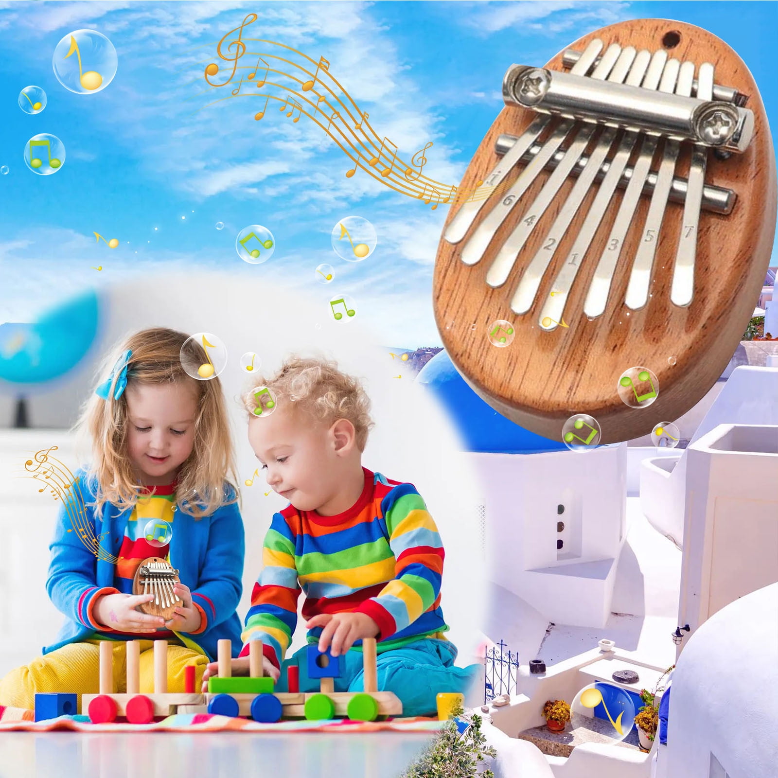 InsCrazy Toy Kids Musical Instruments 8 Key Mini Kalimba Exquisite ...