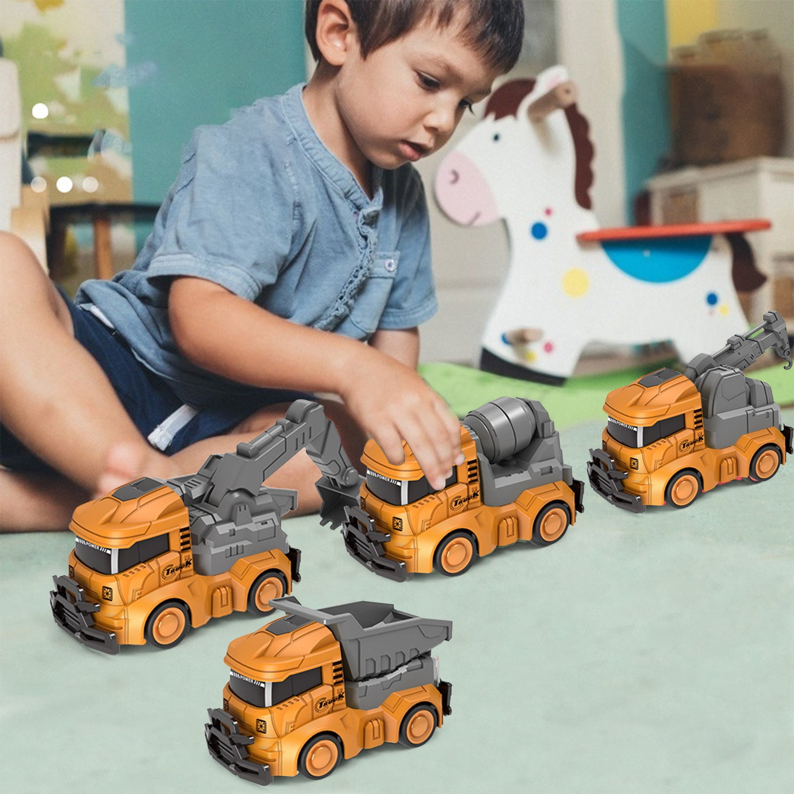 InsCrazy Toy Trucks Construction Truck Toys Set for Boys Children's ...