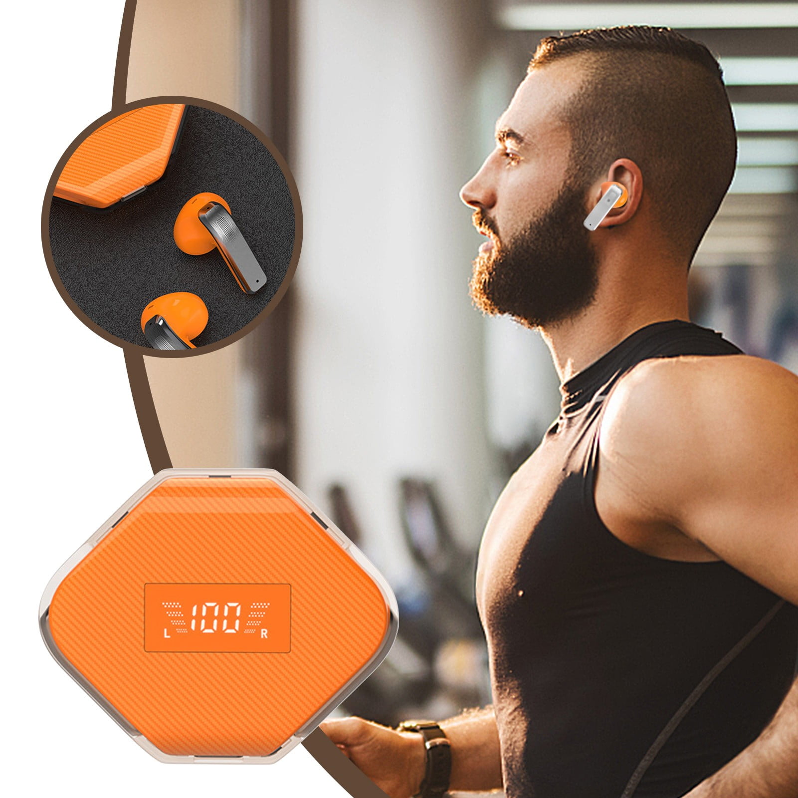 InsCrazy Wireless Bluetooth Headphones Earbuds 48hrs Play Back Sport ...