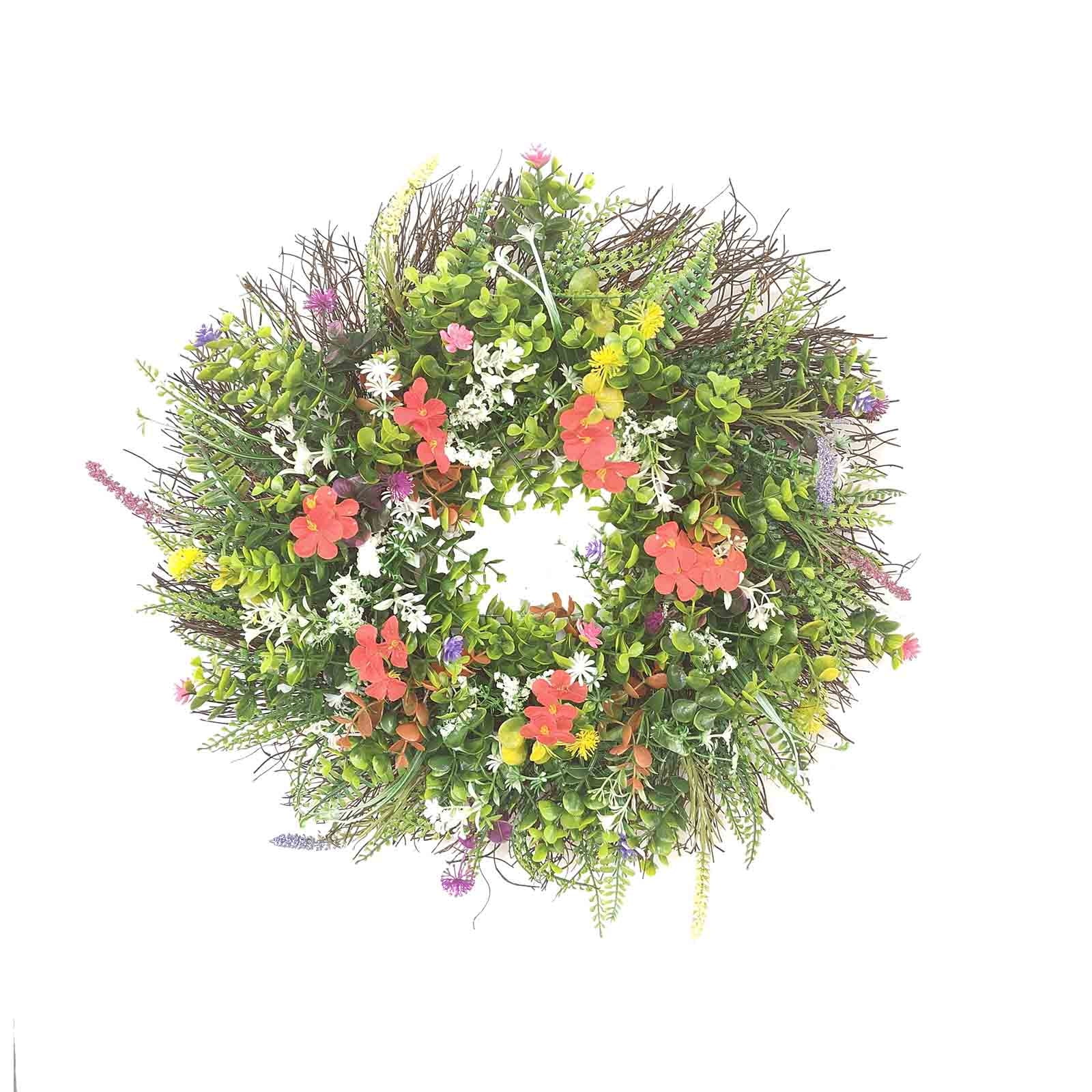 InsCrazy Wreath Flower Wreath Spring and Summer Flower Wreath Front ...
