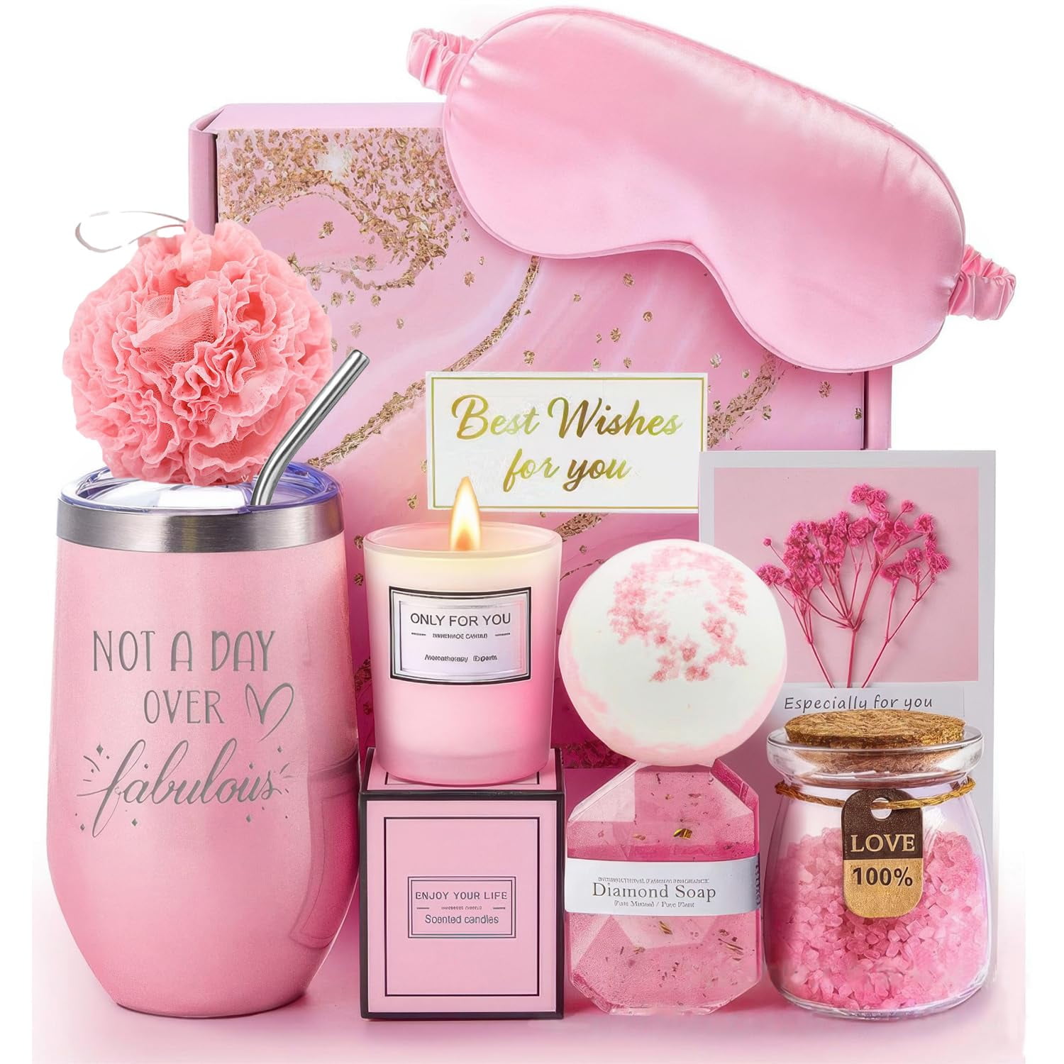 InsCrea Gift for Women, STF9 Relaxing Spa Gift Basket Set for Women ...