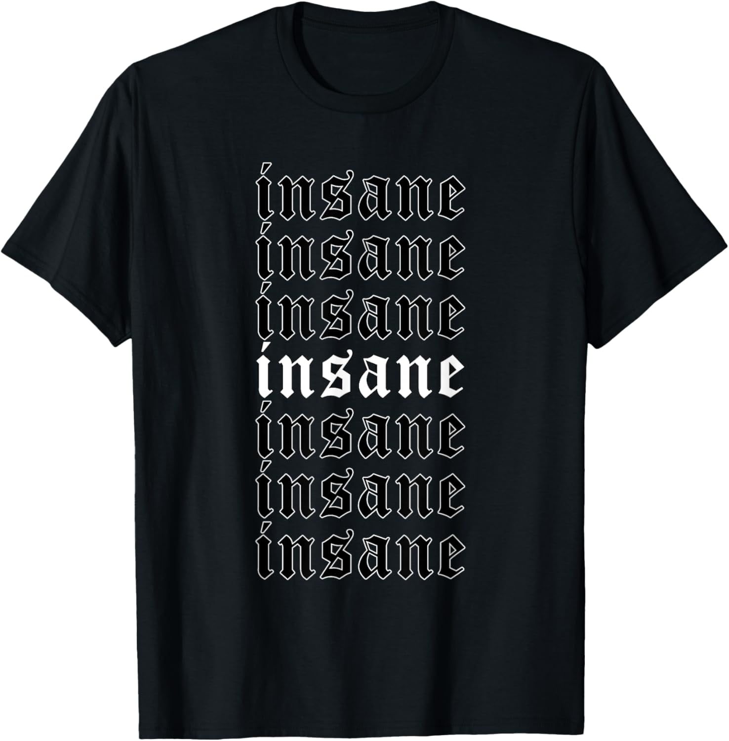 Insane - Aesthetic Soft Grunge Goth Egirl Eboy T-Shirt - Walmart.com