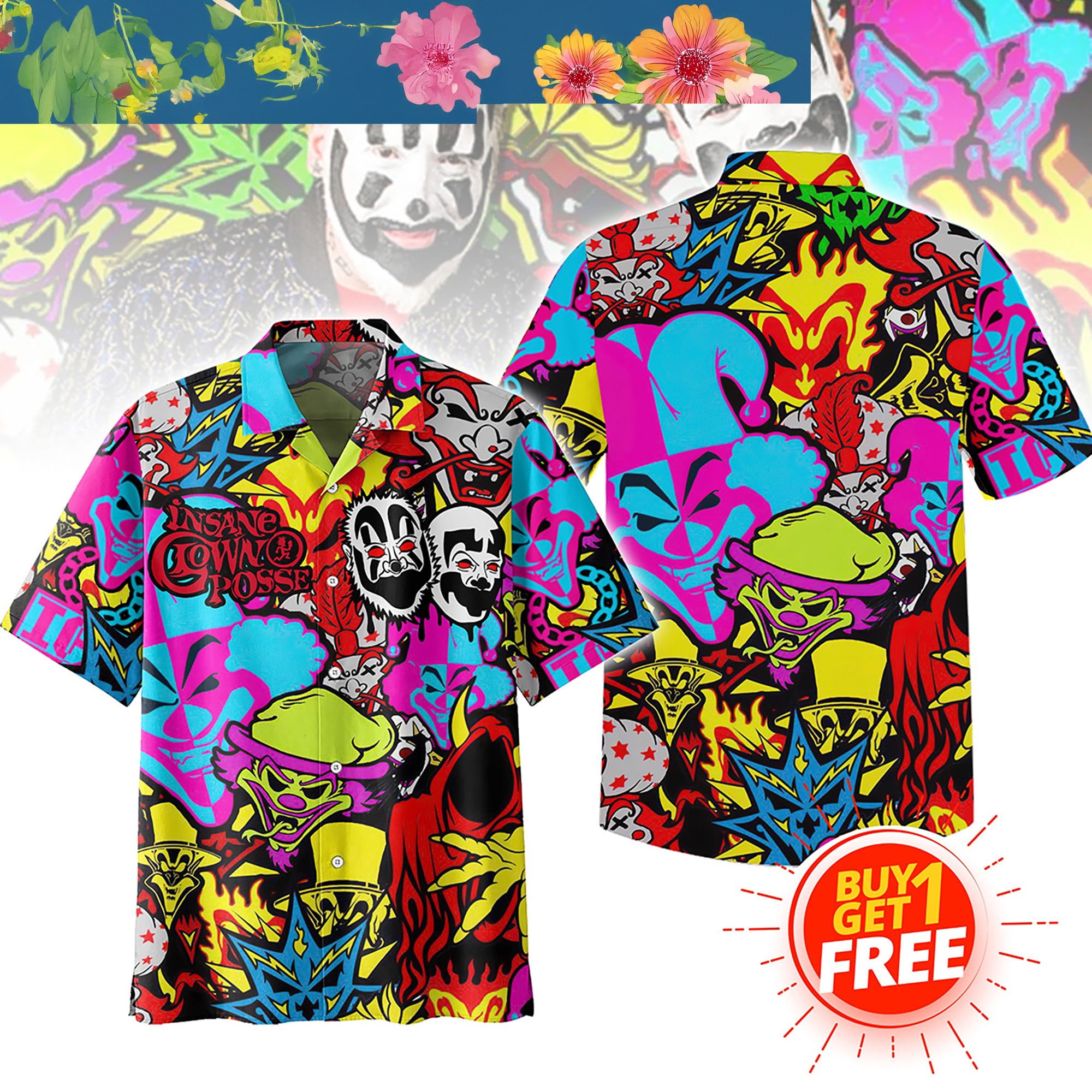 Insane Clown Posse Chop Chop Slide Hawaiian Shirts - Walmart.com