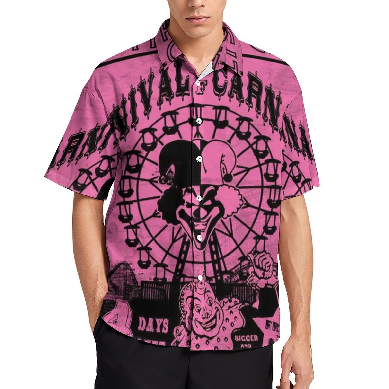 Insane Clown Posse ICP Casual Short Sleeve Shirt Lapel Collar Shirt Summer Beach Shirt L ...