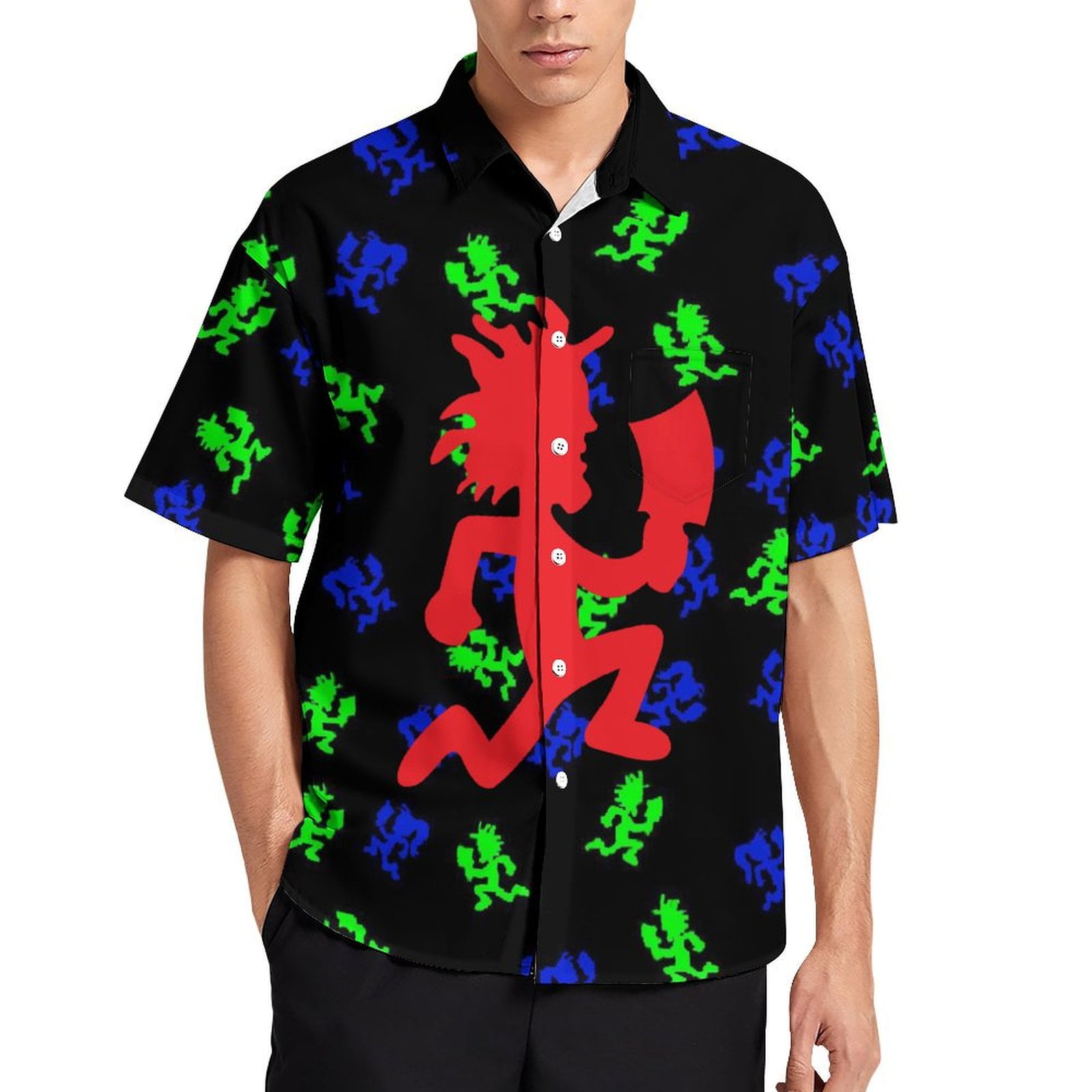 Insane Clown Posse ICP Insane Clown Posse ICP Men's Hawaiian Shirt Short Sleeve Tropical ...