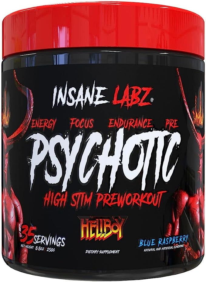 Insane Labz Hellboy Psychotic Pre Workout Blue Raspberry 35 Servings ...