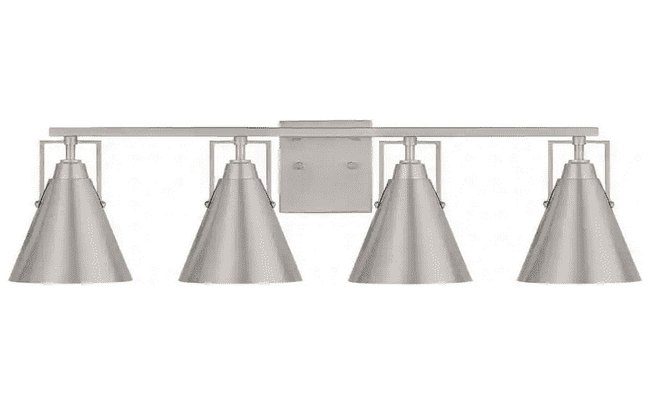 Insdale 4-Light Brushed Nickel Modern Industrial Bathroom Vanity Light ...