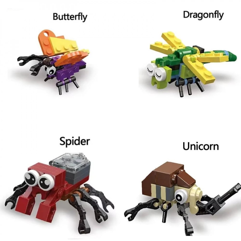 Insect Animal Party Building Blocks Toy Set Bee Snail Dragonfly Mini ...