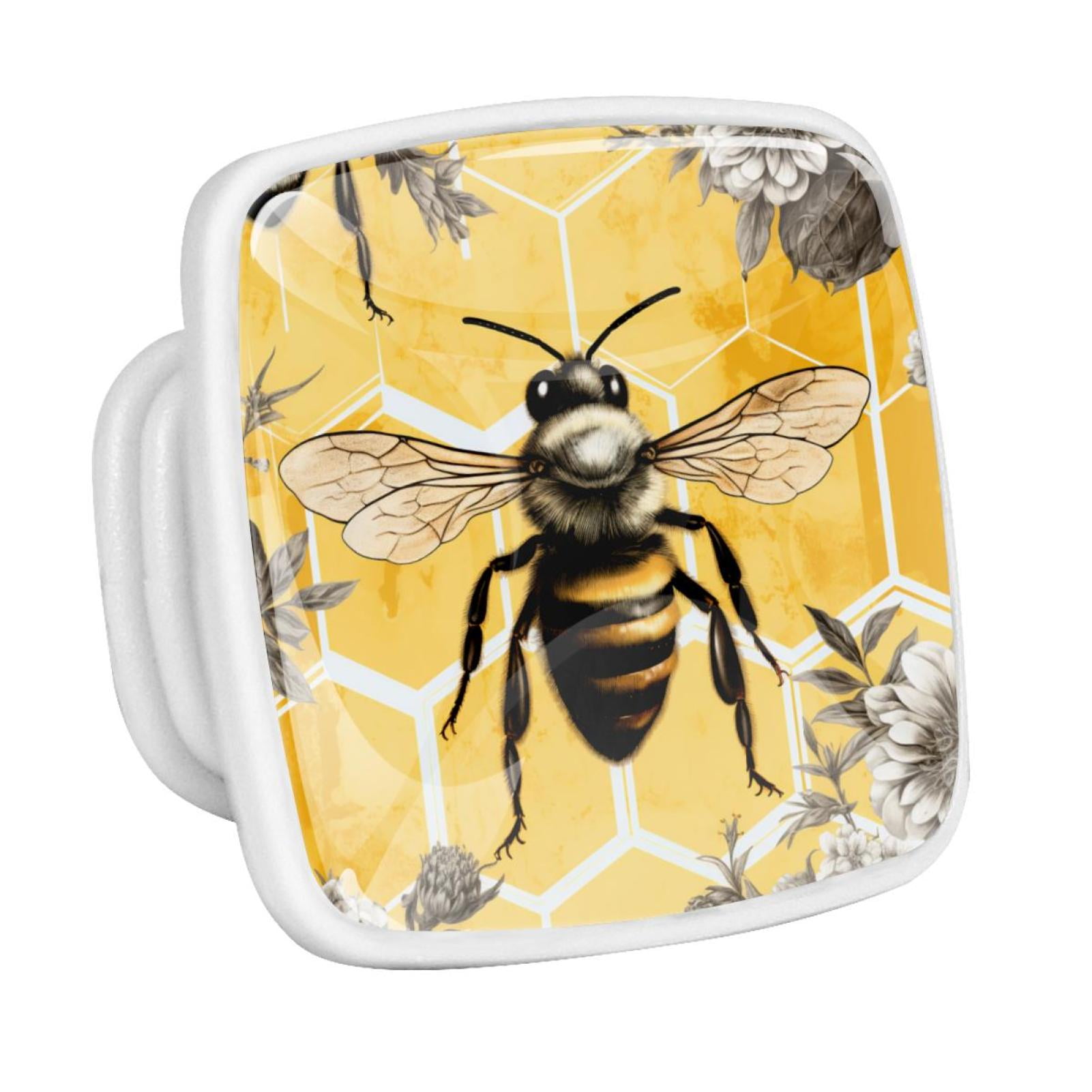 Insect Bees Fluorescent Drawer Pulls with Screws Square 4-Pack Glow ...