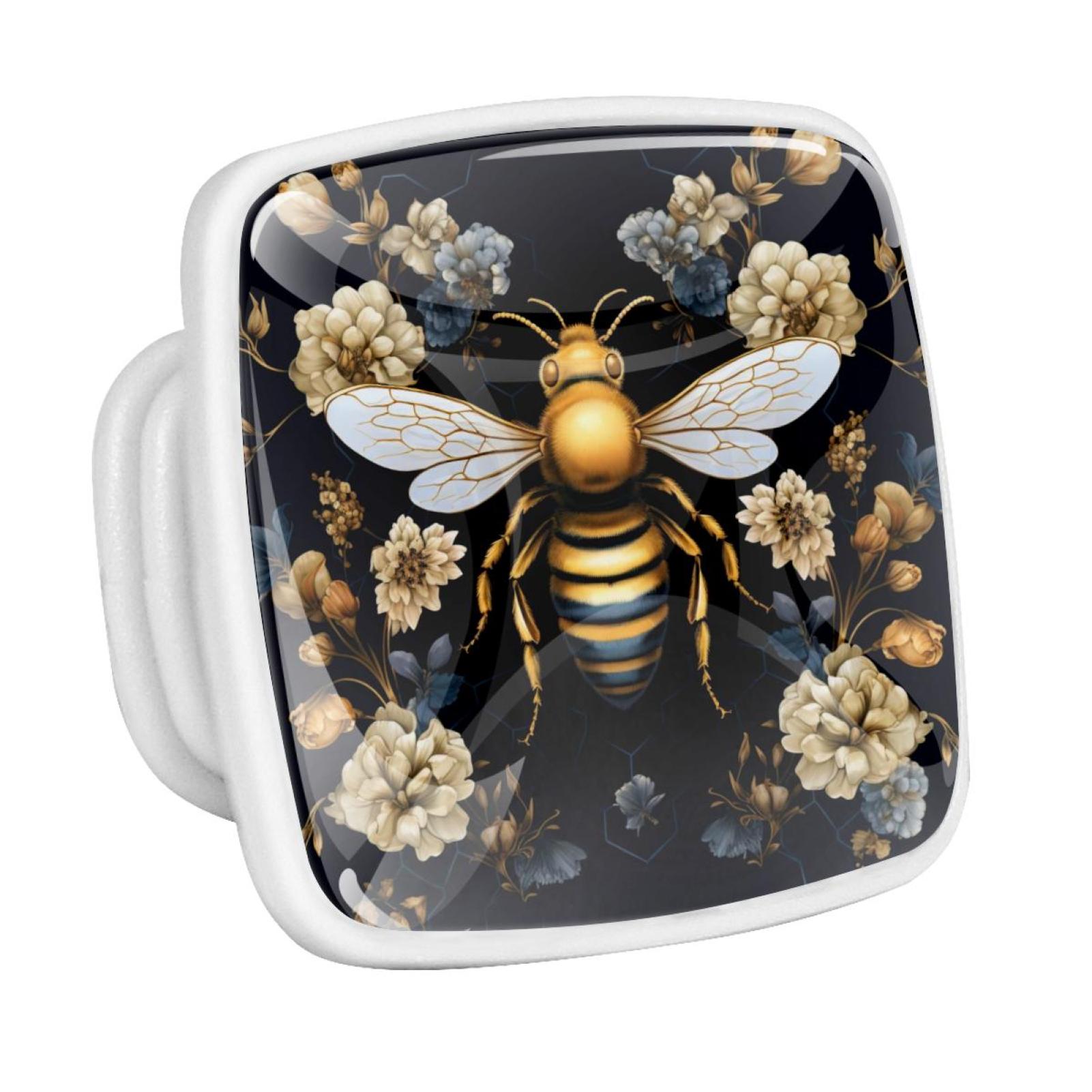 Insect Bees Fluorescent Drawer Pulls with Screws Square 4-Pack Glow ...