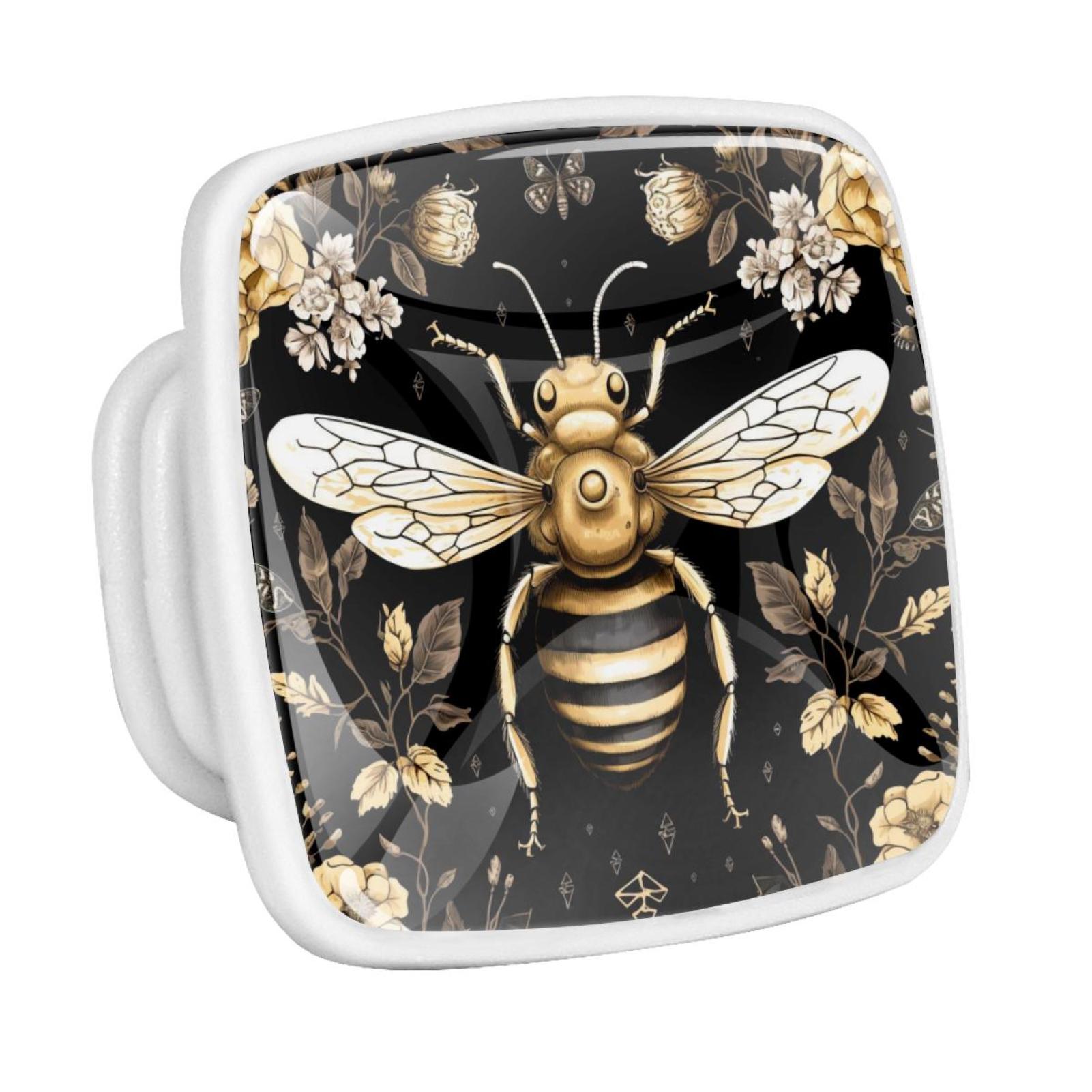 Insect Bees Fluorescent Drawer Pulls with Screws Square 4-Pack Glow ...