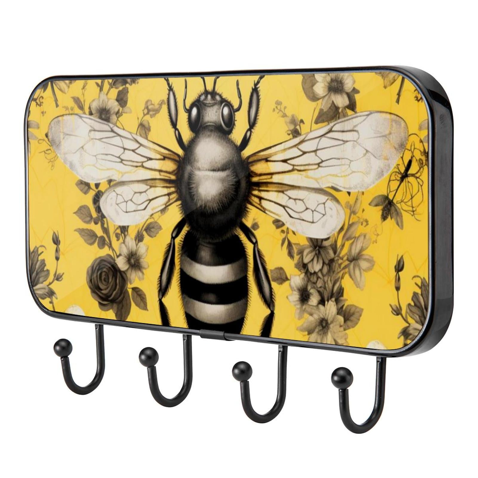 Insect Bees Self Adhesive Towel Coat Wood Iron Hooks for Home Keys Door ...