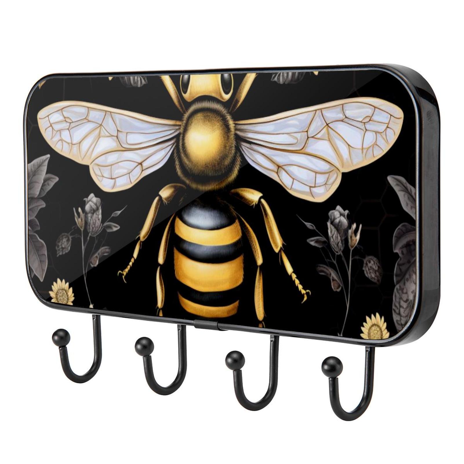 Insect Bees Self Adhesive Towel Coat Wood Iron Hooks for Home Keys Door ...