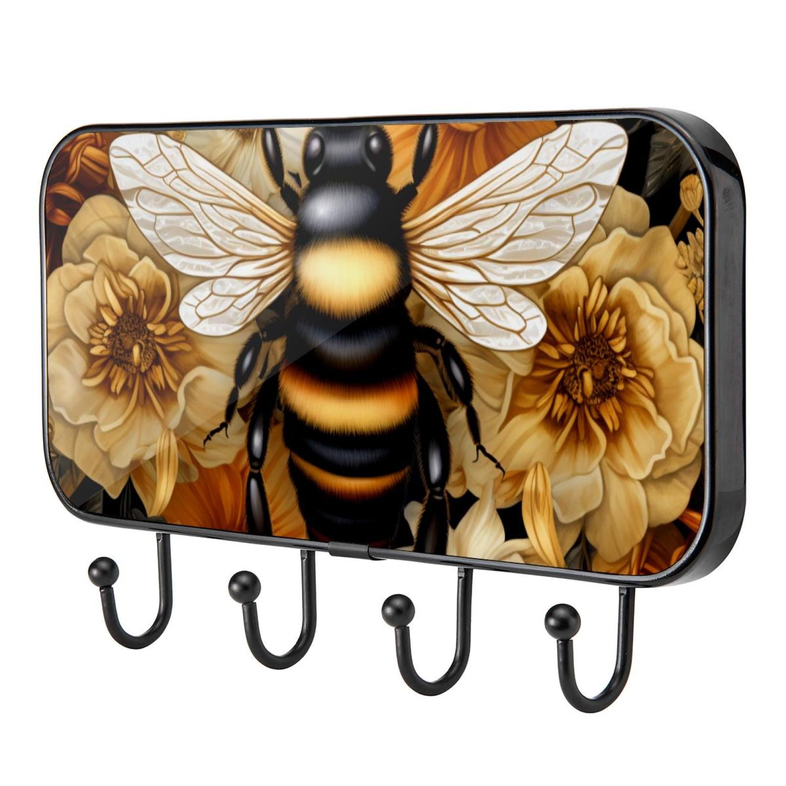Insect Bees Self Adhesive Towel Coat Wood Iron Hooks for Home Keys Door ...
