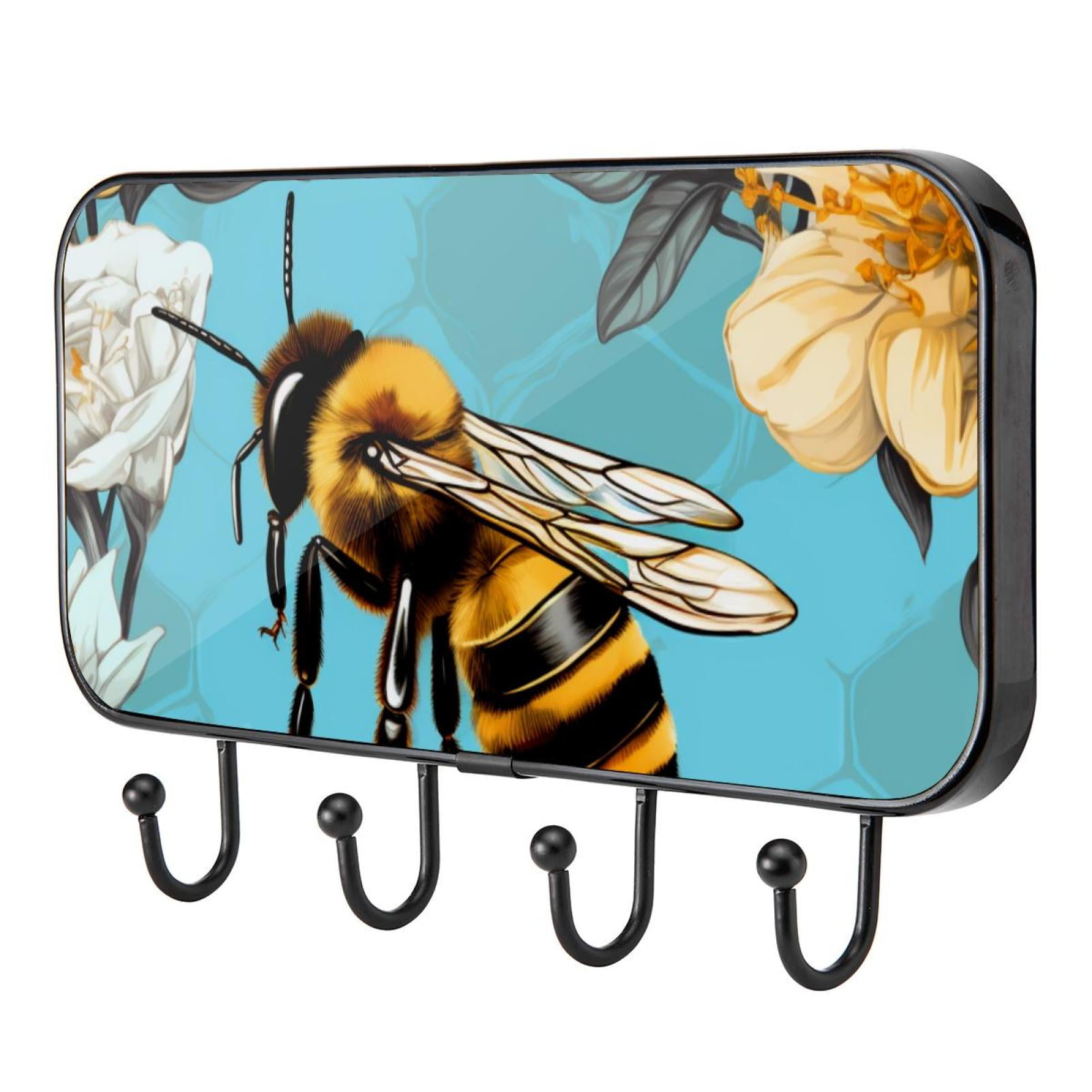 Insect Bees Self Adhesive Towel Coat Wood Iron Hooks for Home Keys Door ...