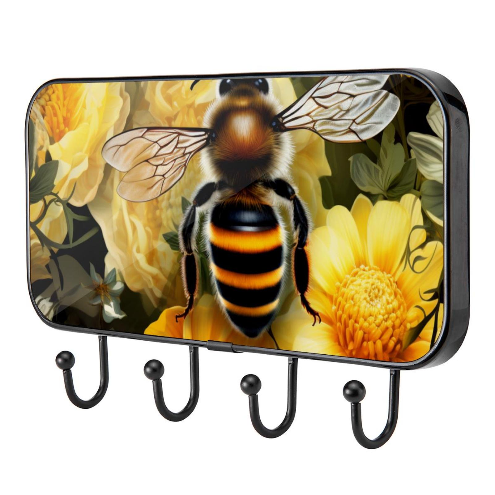 Insect Bees Self Adhesive Towel Coat Wood Iron Hooks for Home Keys Door ...