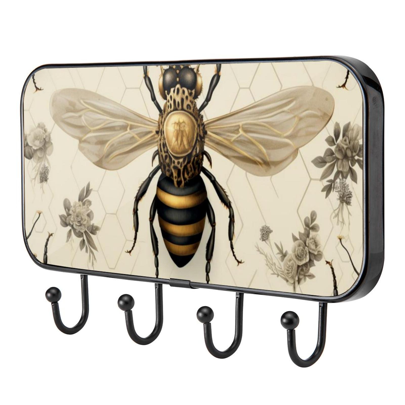 Insect Bees Self Adhesive Towel Coat Wood Iron Hooks for Home Keys Door ...