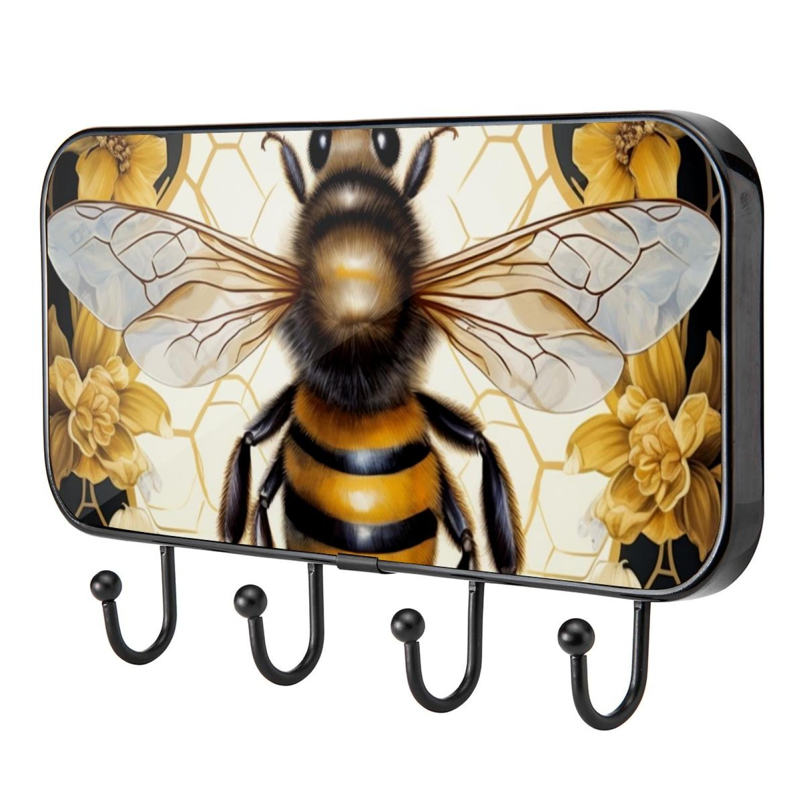 Insect Bees Self Adhesive Towel Coat Wood Iron Hooks for Home Keys Door ...